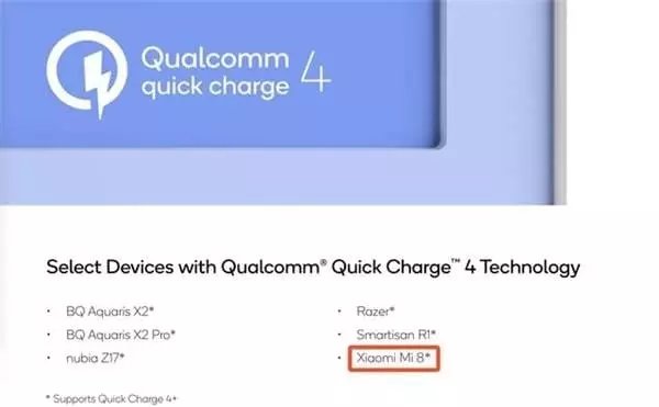 Popolna naboj Xiaomi MI 8 bo trajala le 50 minut zaradi hitrega polnjenja 4,0+ podpore 9506_2