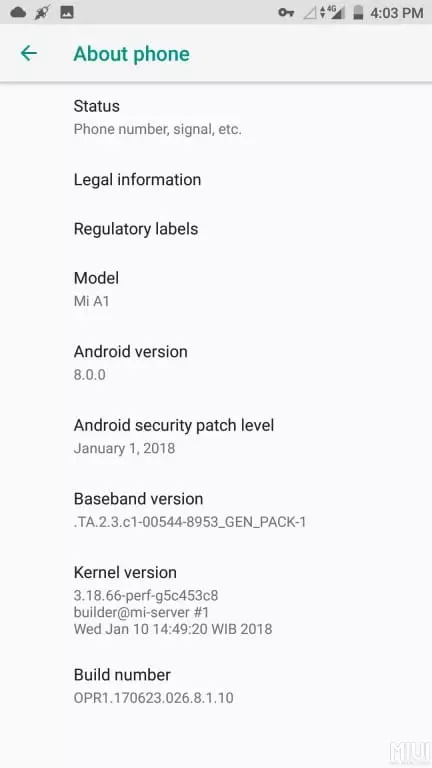 Xiaomi MI A1 ĝisdatigita al la reviziita versio de Android 8.0 Oreo 9832_4